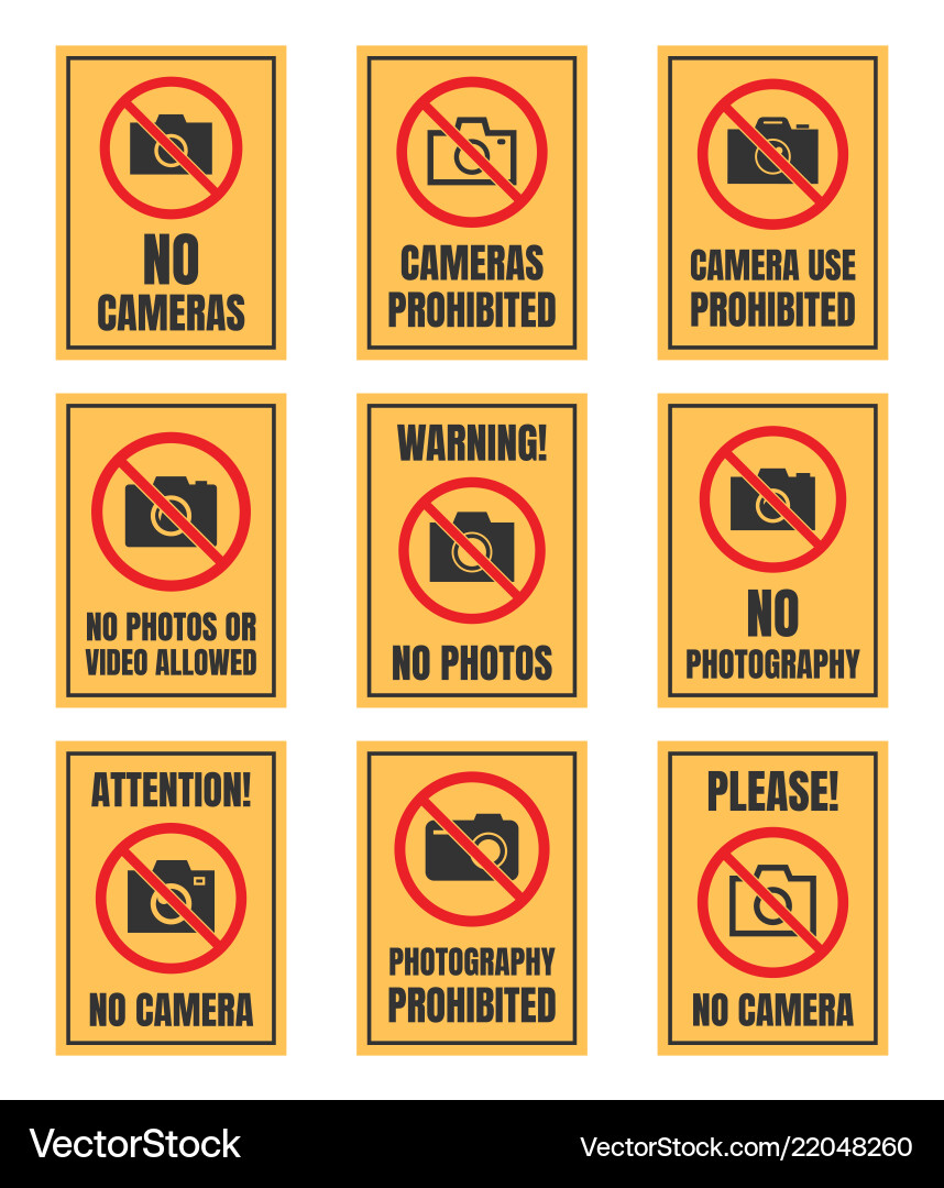 No Camera Use Sign - Prohibited Royalty Free Vector Image