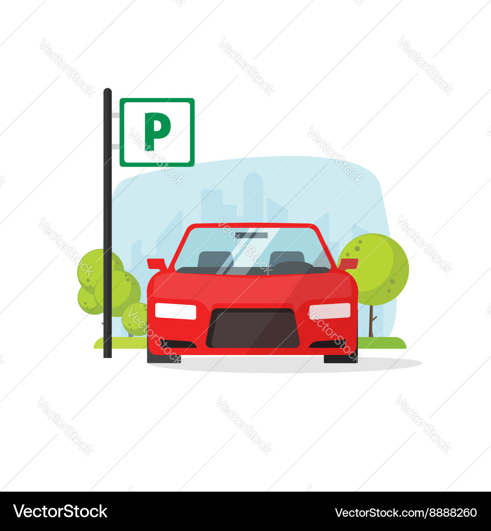 Parking lot with sign isolated Royalty Free Vector Image