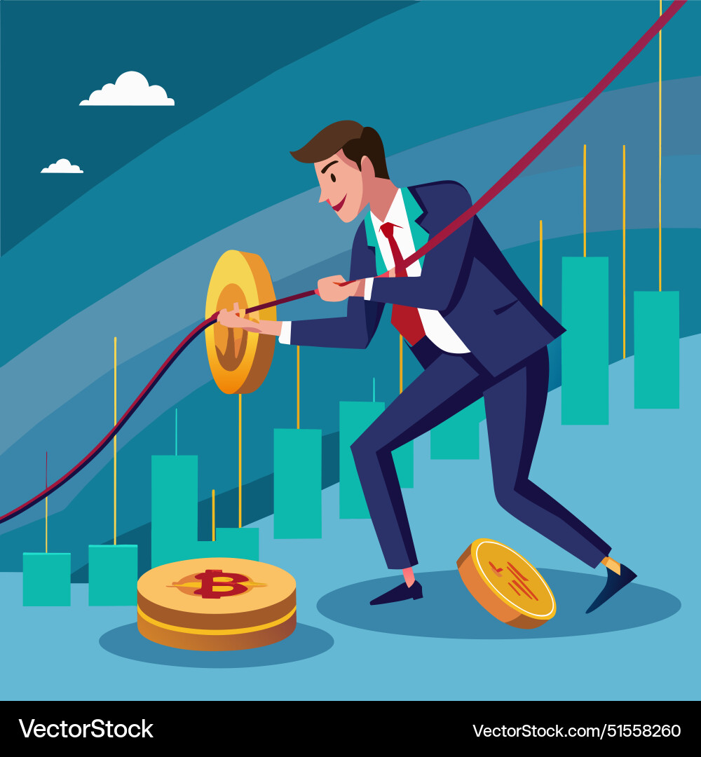 Stock market manipulation control or influence Vector Image