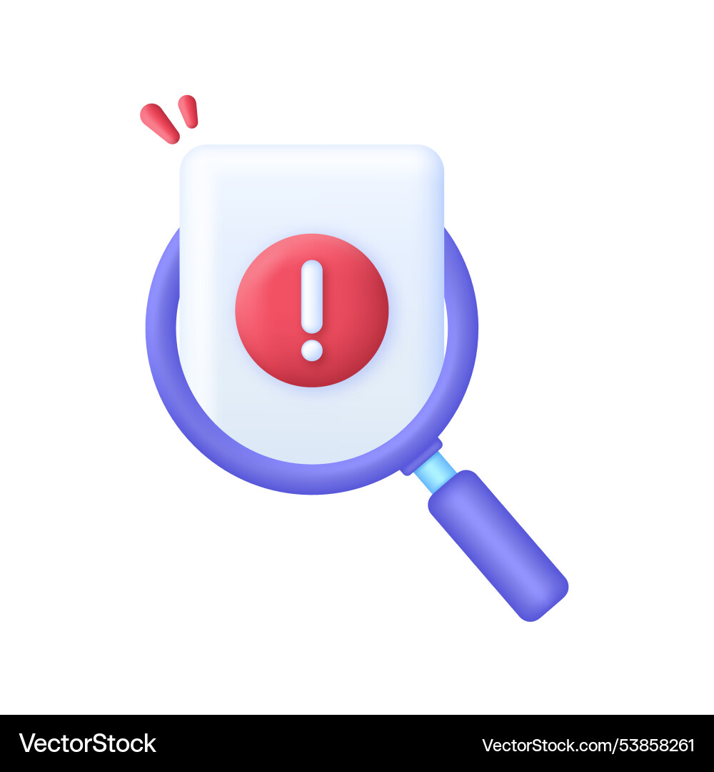 3d file and magnifying glass Royalty Free Vector Image