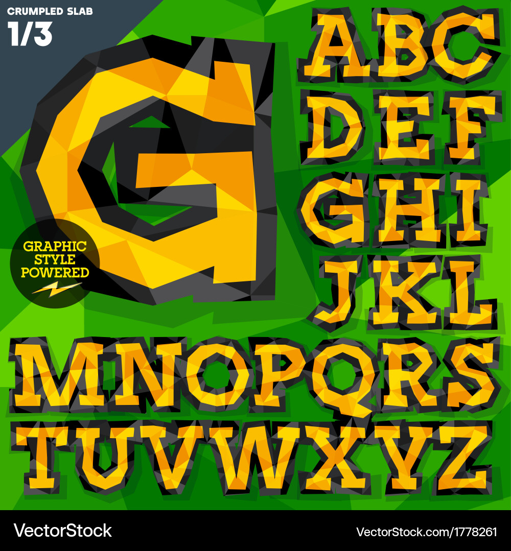 Crumpled paper alphabet Royalty Free Vector Image