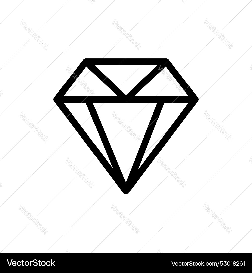 Diamond icon set value gem symbol crystal Vector Image