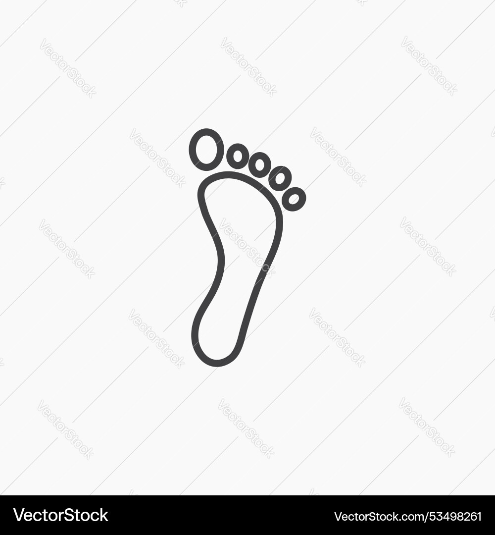 Footprintline in thin line black color flat Vector Image