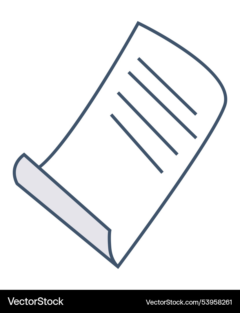 Hand-drawn paper scroll with text lines ideal Vector Image