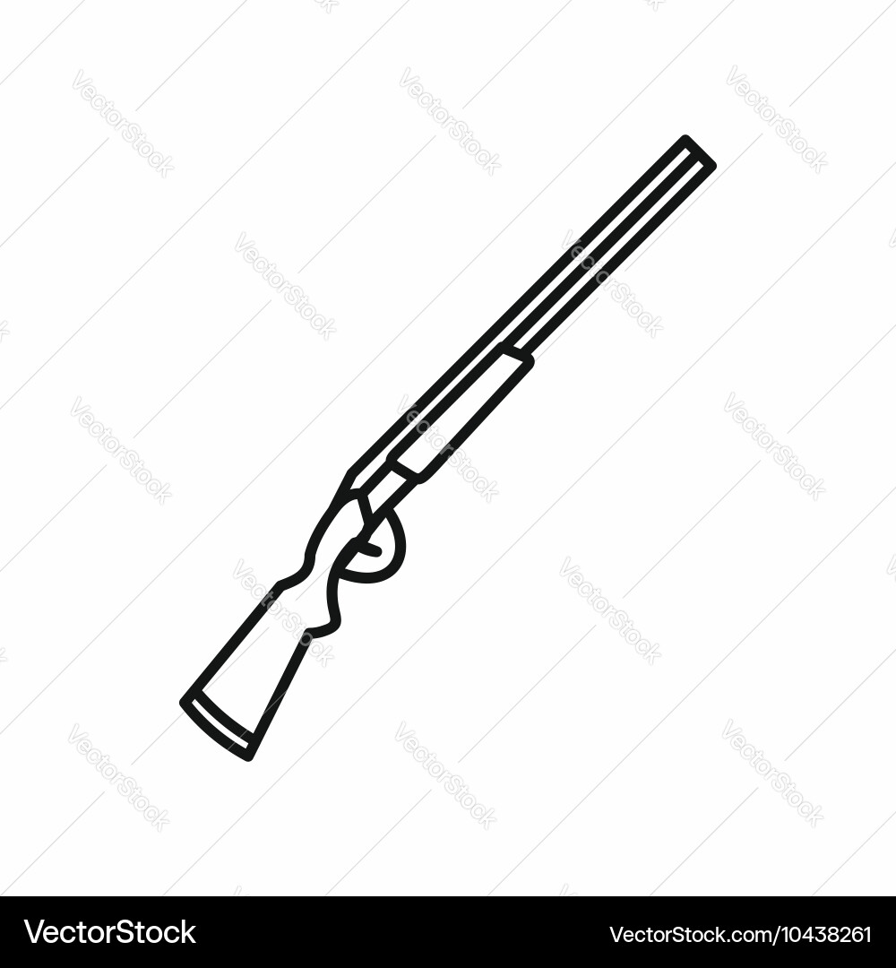 Hunting shotgun icon outline style Royalty Free Vector Image