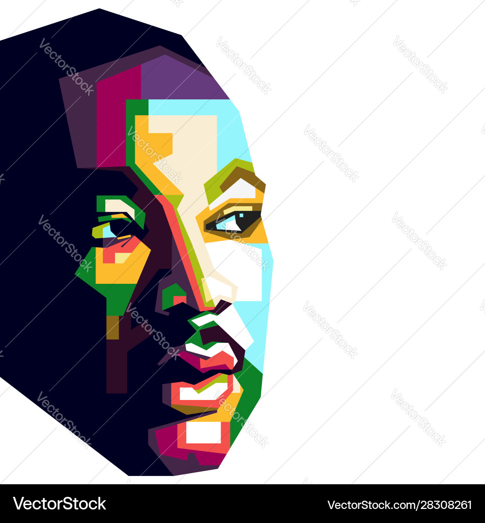 MLK Geometric Portrait Royalty Free Vector Image