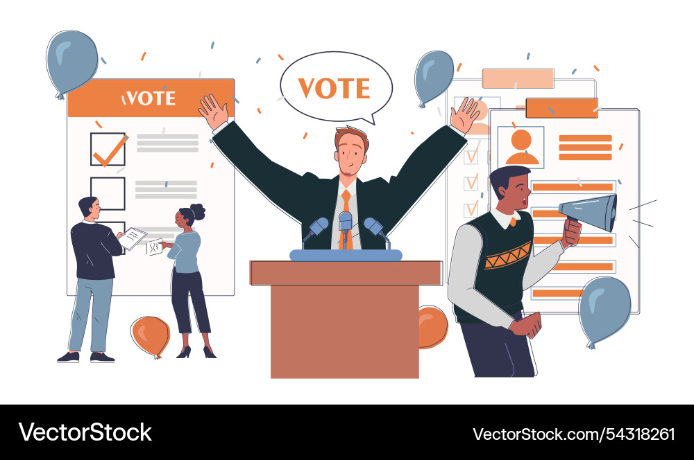 Political campaign concept man Royalty Free Vector Image