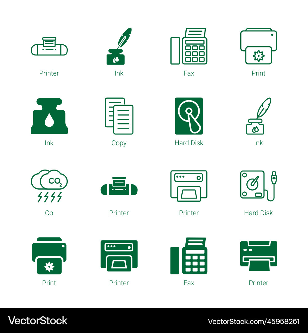 Printer icons Royalty Free Vector Image - VectorStock