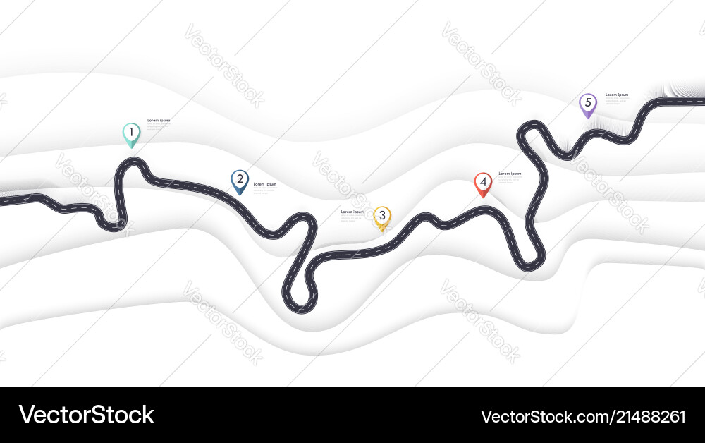 Road Map Timeline Route Banner Royalty Free Vector Image