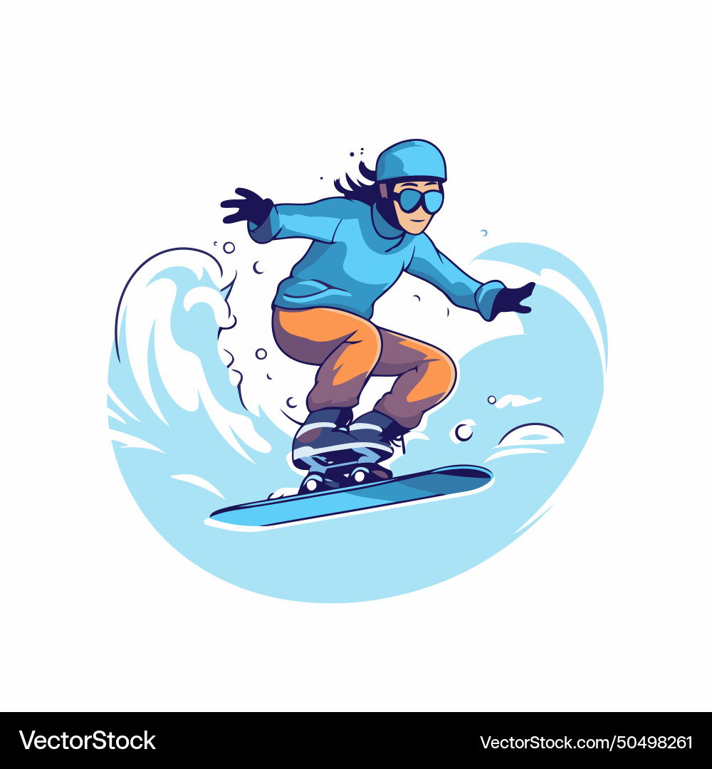 Snowboarder of a on white background Royalty Free Vector
