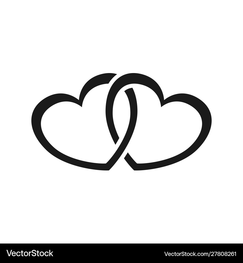 Two crossed hearts icon design Royalty Free Vector Image