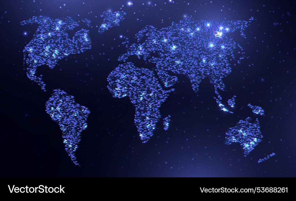 Wireframe globe map cyber security world Vector Image