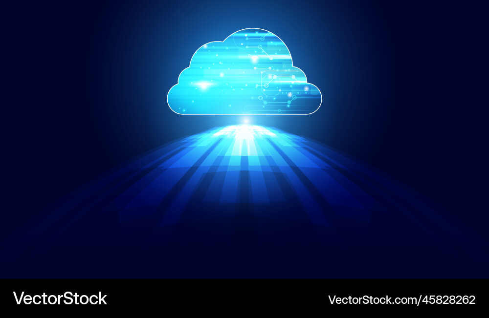 Abstract cloud technology with big data Royalty Free Vector