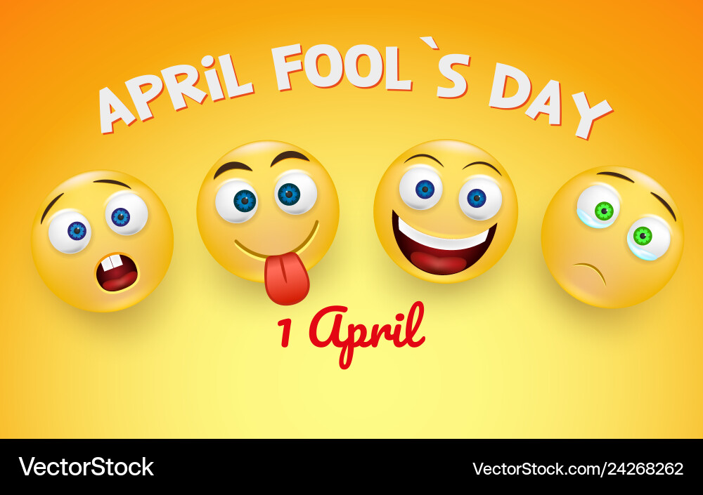 April fool s day card - crazy facial expression Vector Image