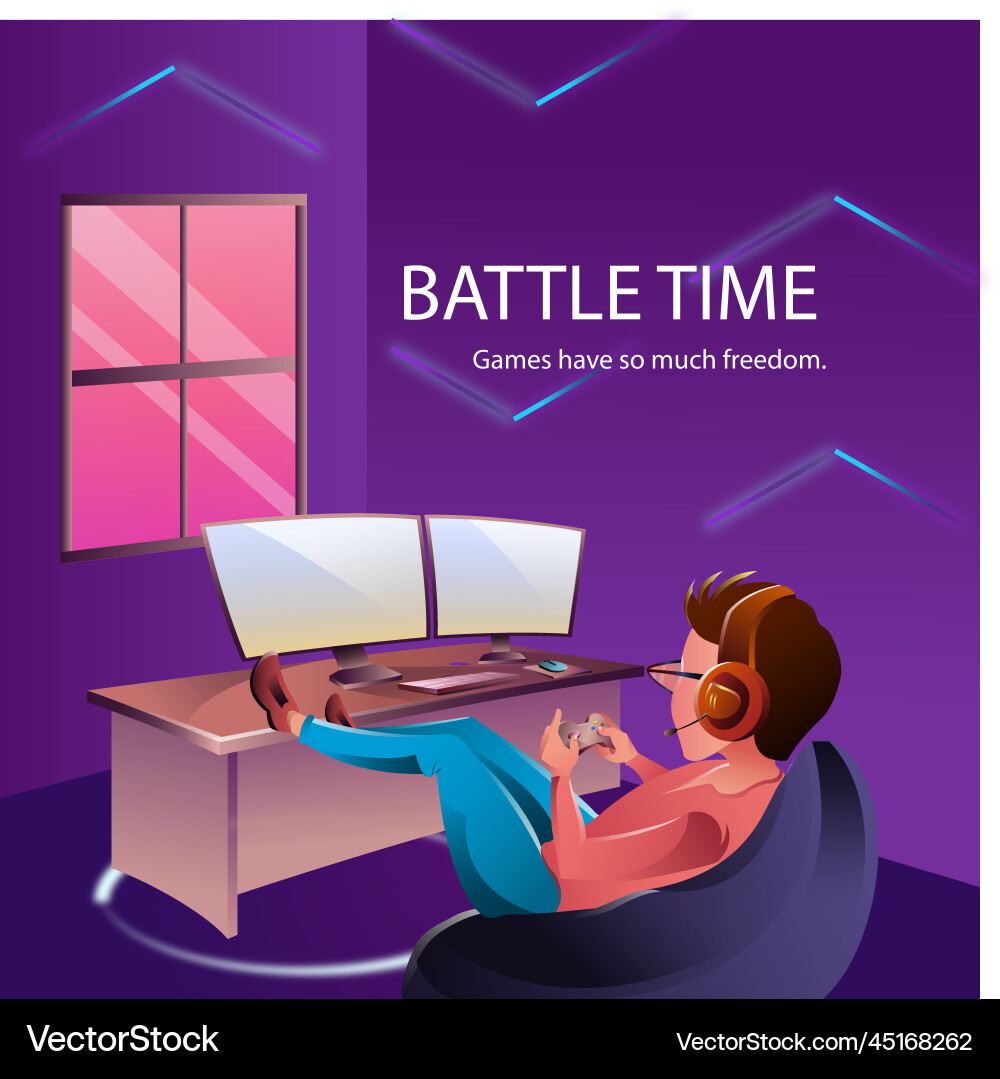 Banner design of battle time Royalty Free Vector Image