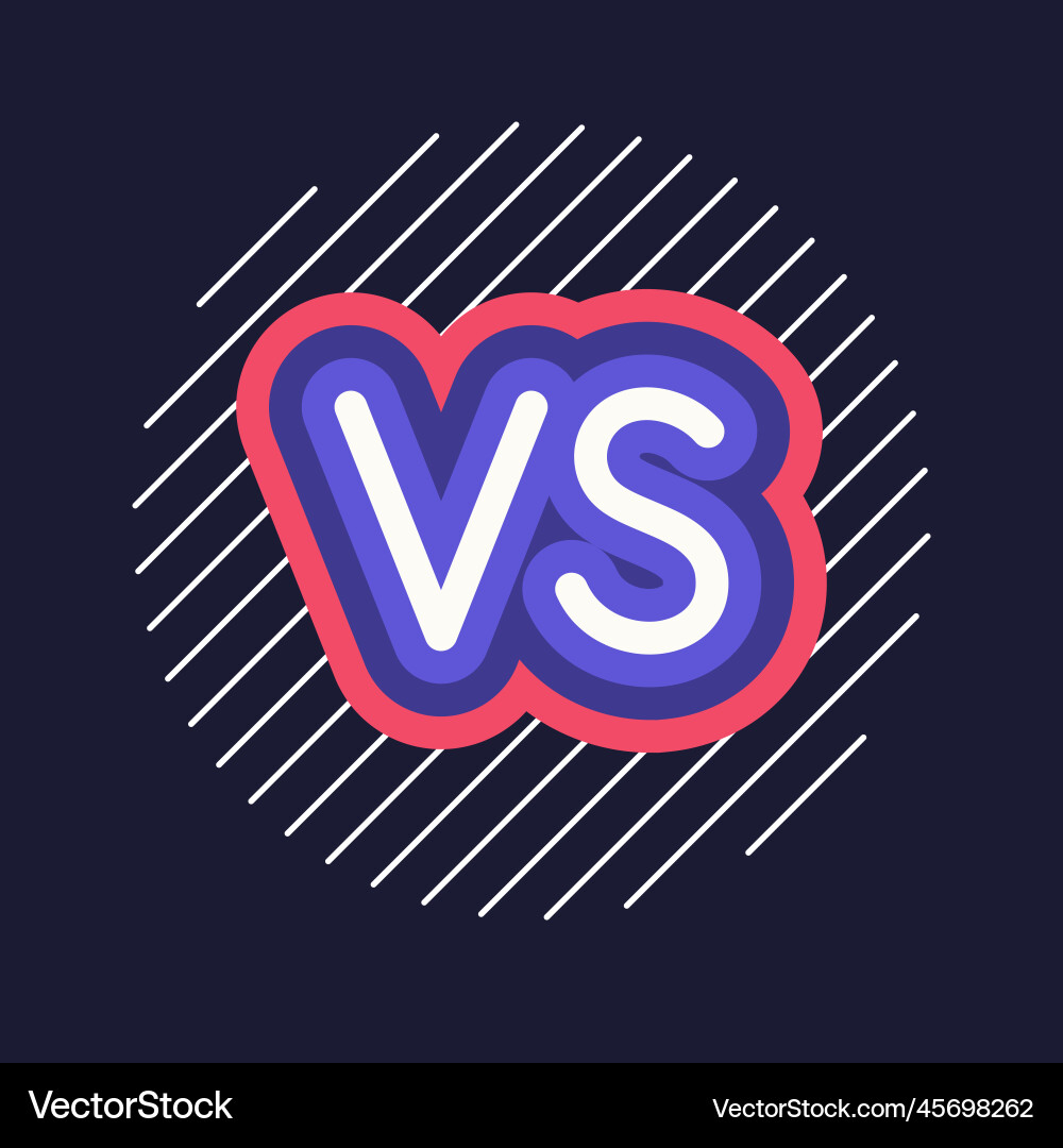 Bright poster symbols of confrontation vs Vector Image