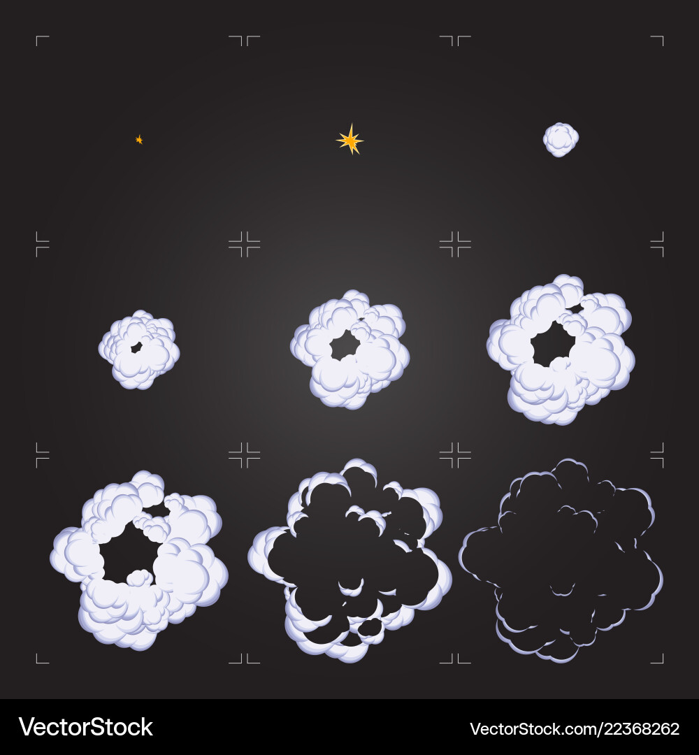 Cartoon explosion sprite sheet animation design Vector Image