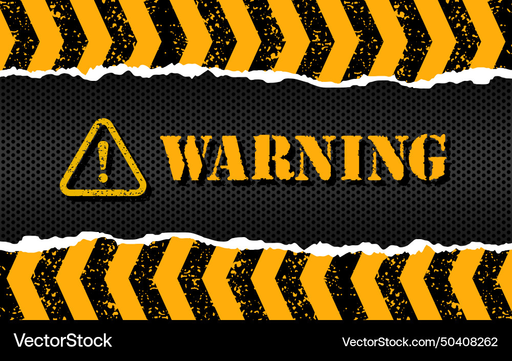 Caution warning black background with yellow Vector Image