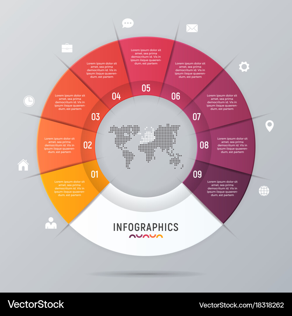 Circle chart infographic template Royalty Free Vector Image