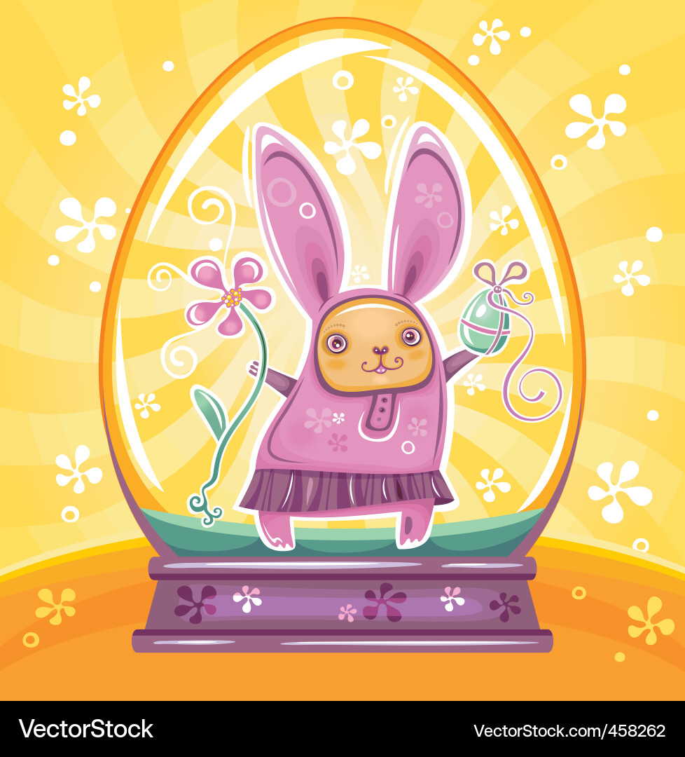 Easter bunny inside of snowdrop Royalty Free Vector Image