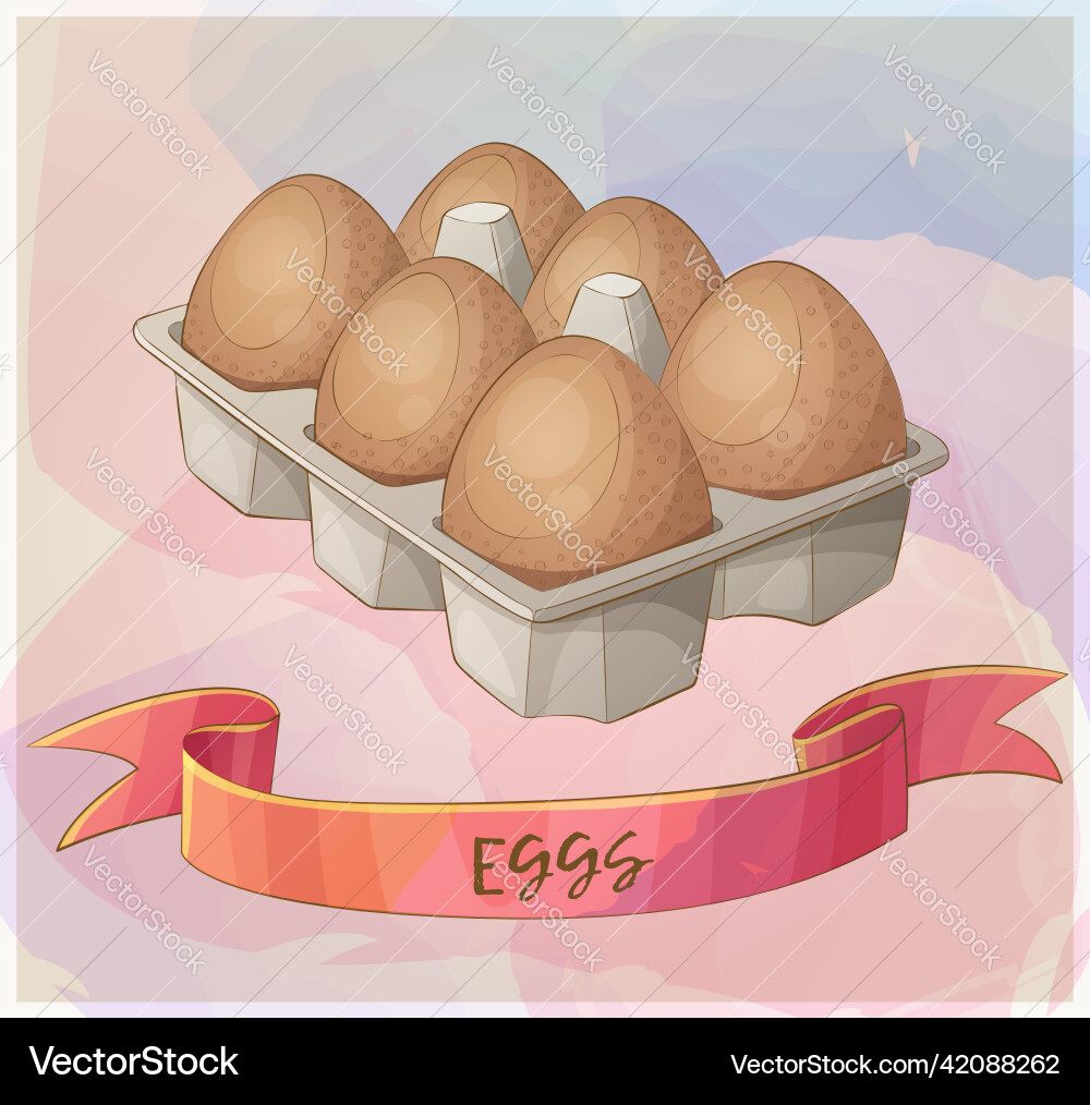 Eggs in carton cartoon icon Royalty Free Vector Image