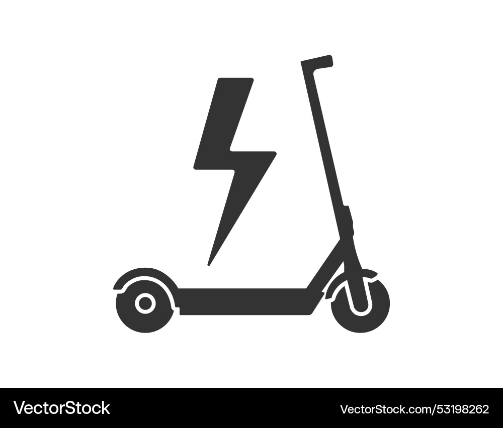 Electric scooter icon symbol shape e kick bike Vector Image