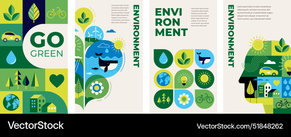 Environmental vertical concept design happy earth Vector Image