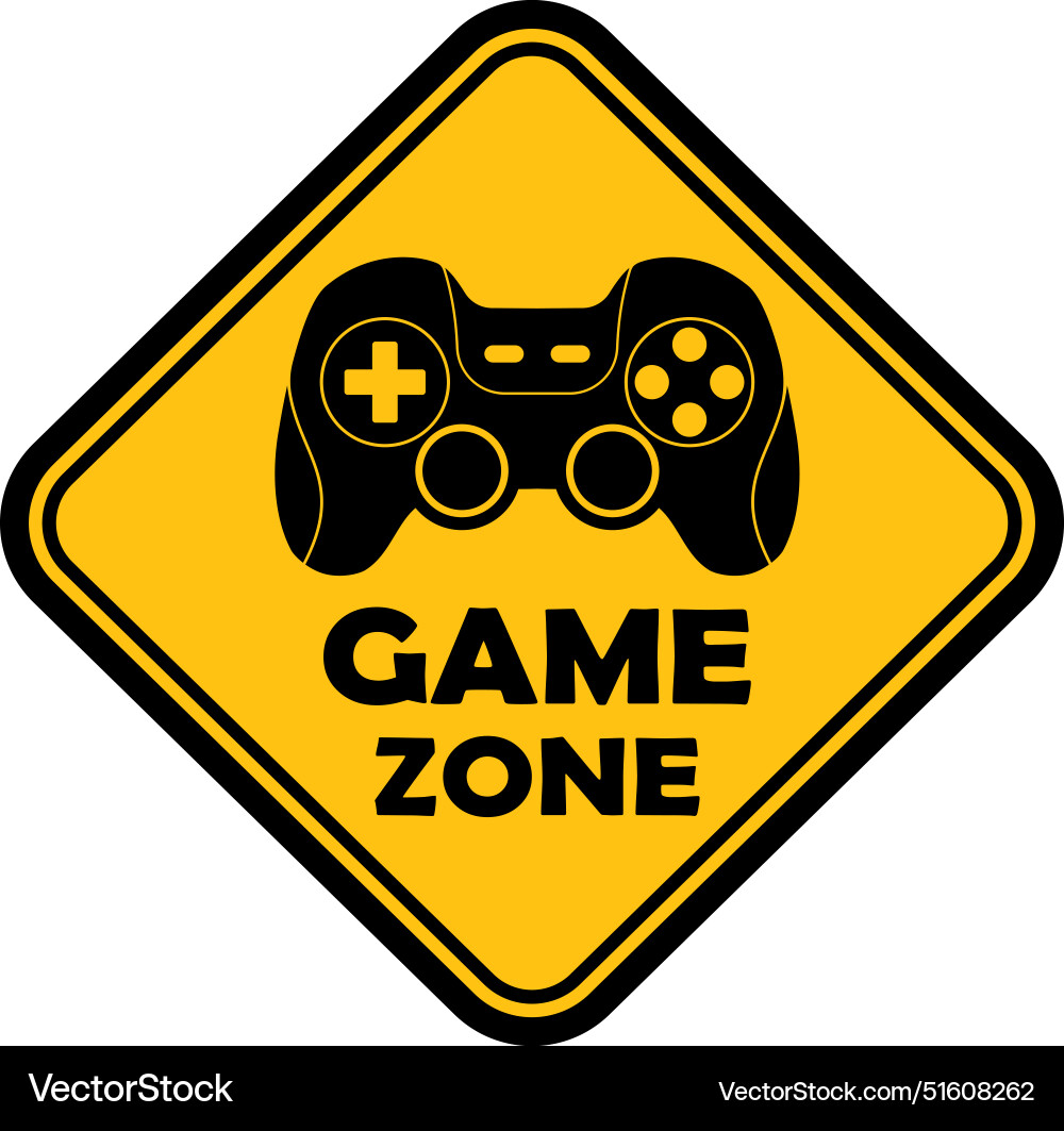 Gaming zone sticker symbol Royalty Free Vector Image
