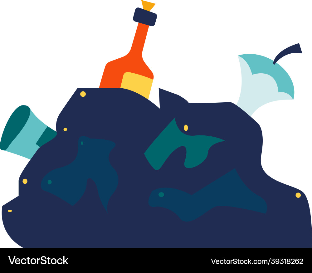 Garbage flat Royalty Free Vector Image - VectorStock