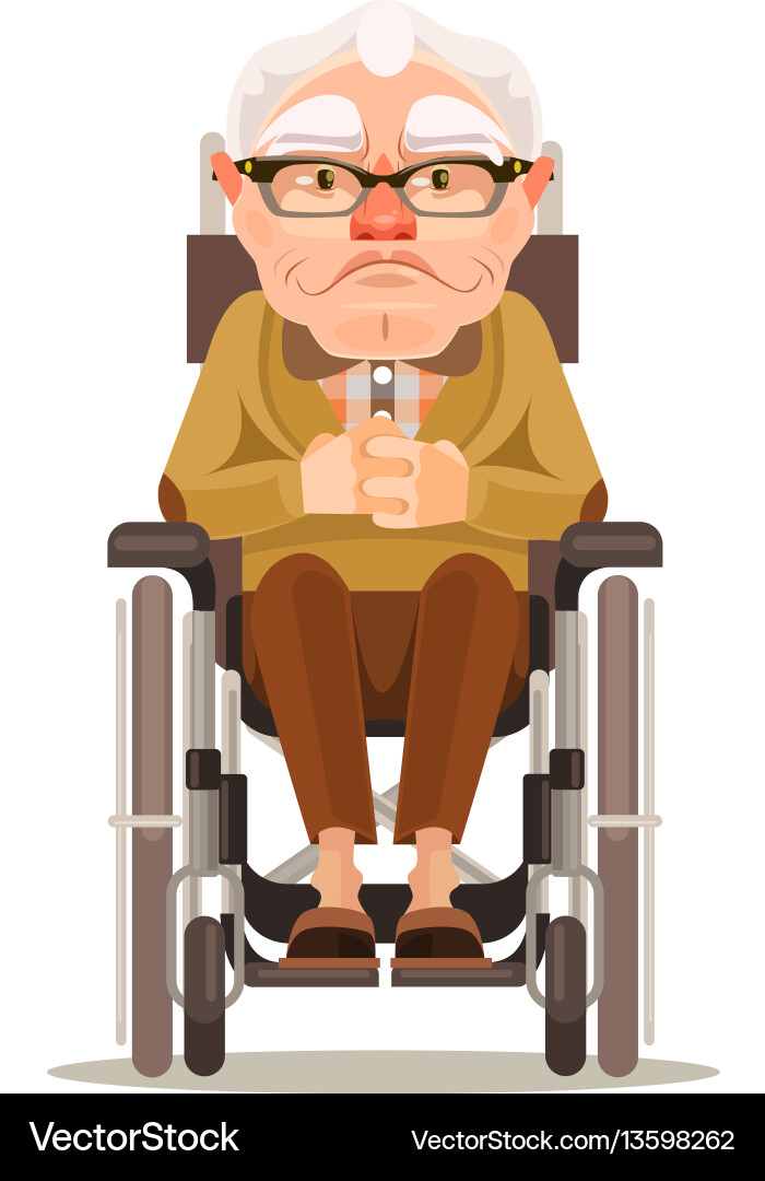 Happy smiling old man character Royalty Free Vector Image