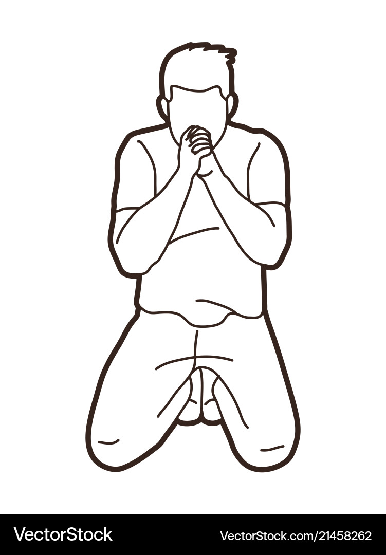 Prayer christian praying cartoon Royalty Free Vector Image