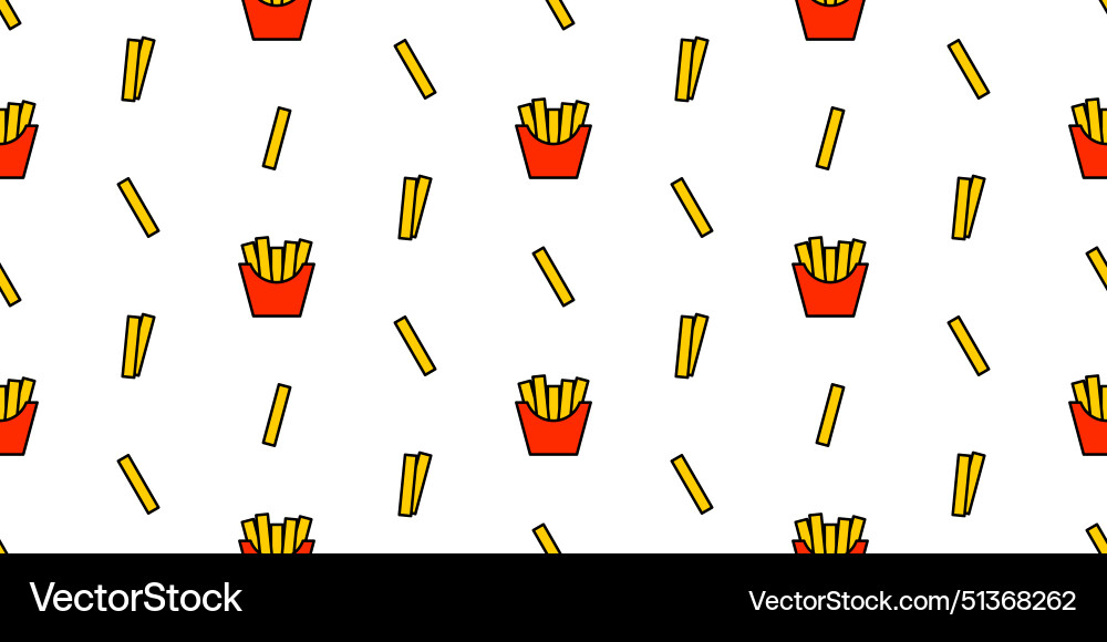 Seamless pattern with french fries Royalty Free Vector Image