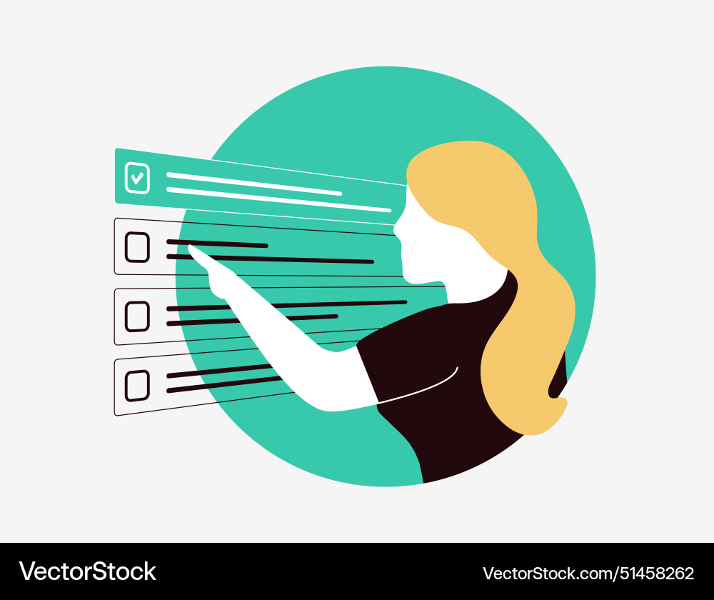 To-do list app - reminder interface with check Vector Image