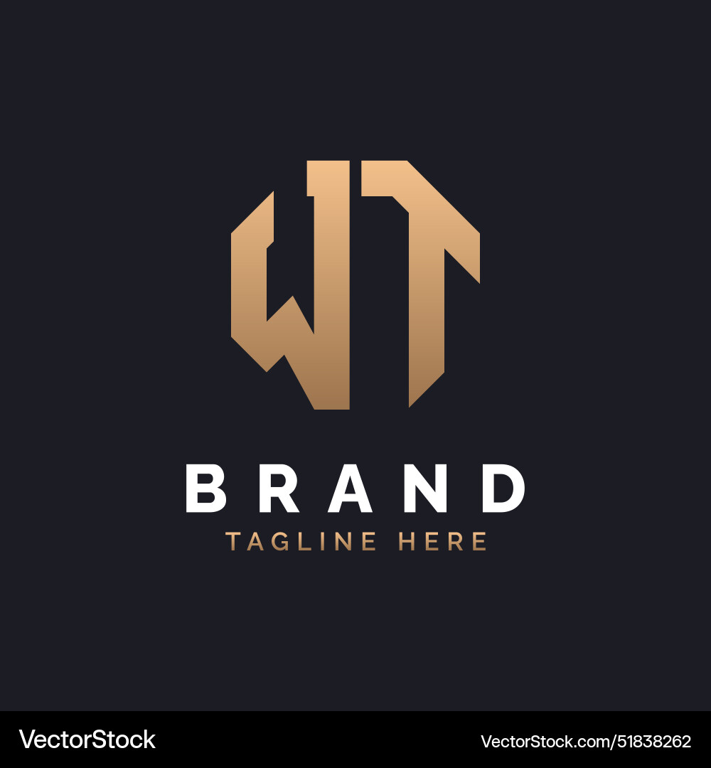 Wt logo design modern minimal elegant and luxury Vector Image