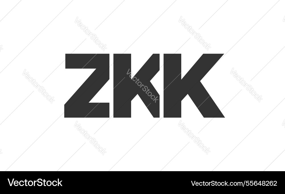 Zkk logo design template with strong and modern Vector Image