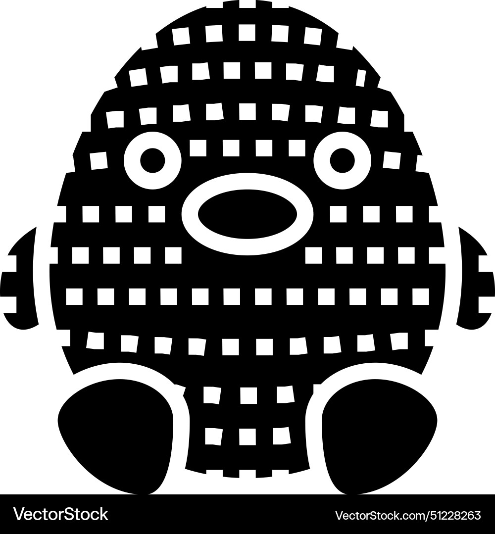 Amigurumi Kawaii Glyph Icon Royalty Free Vector Image