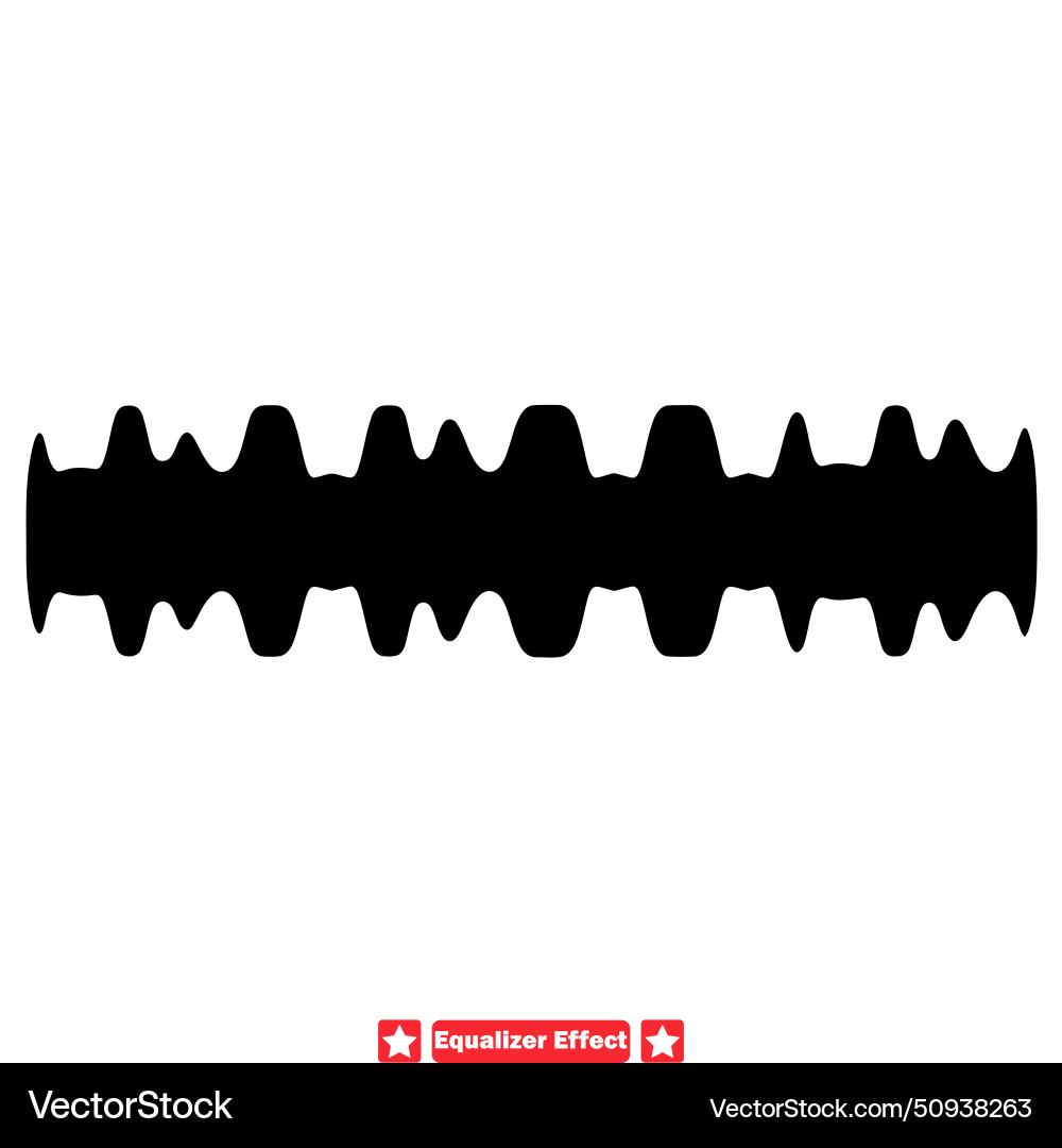 Audio waveform dynamics equalizer effect kit Vector Image