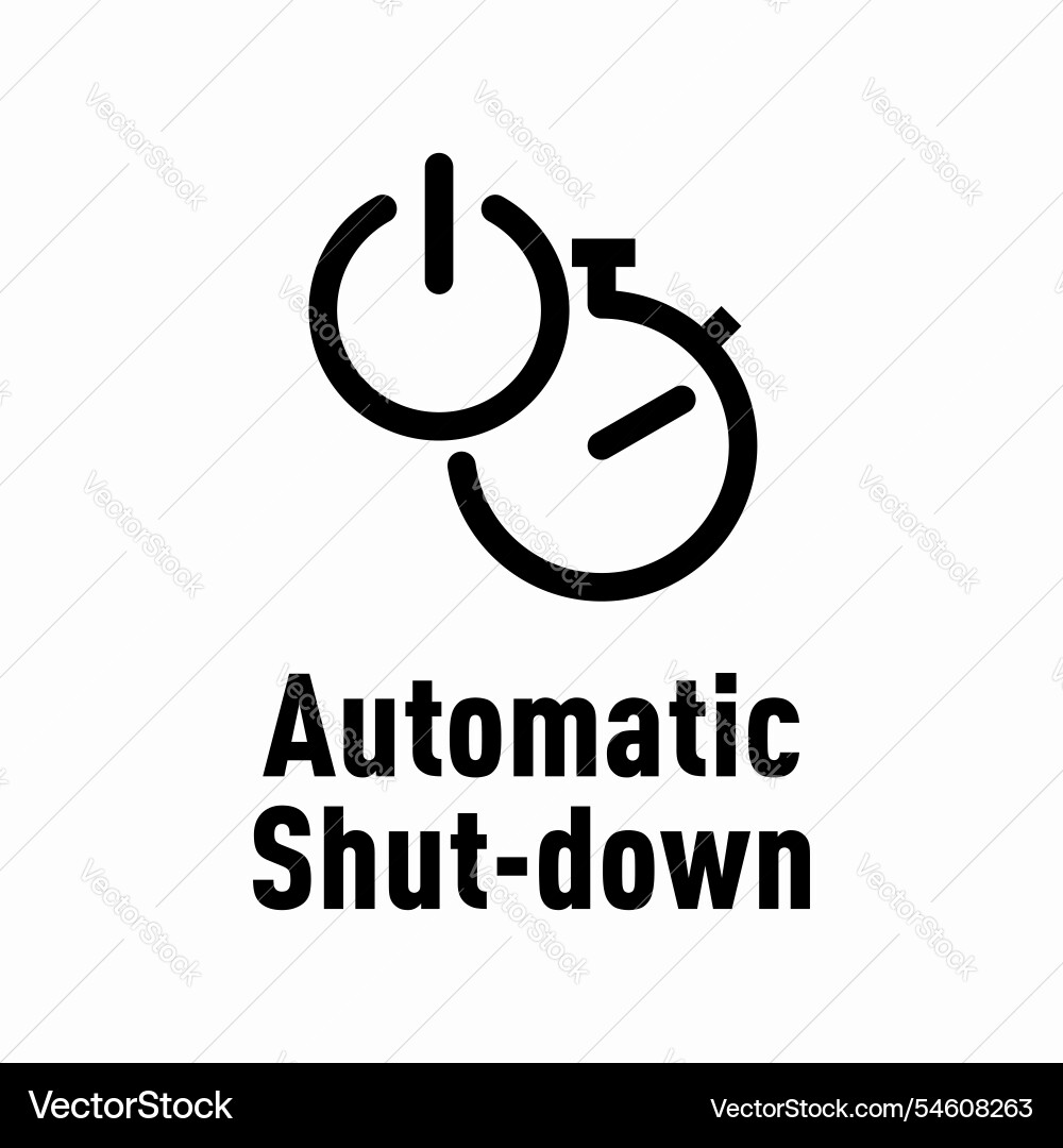 Automatic shut-down information sign Royalty Free Vector