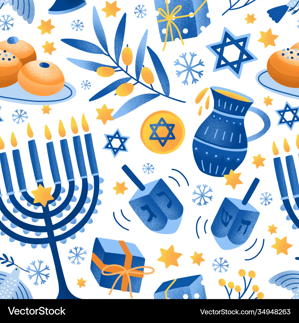 Cartoon decorative elements jewish holiday Vector Image
