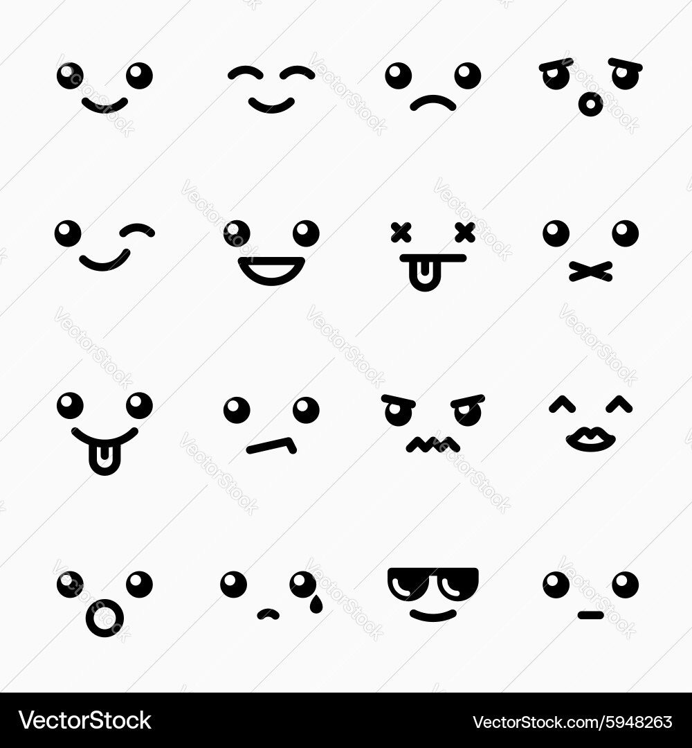 Collection of Simple Faces Royalty Free Vector Image