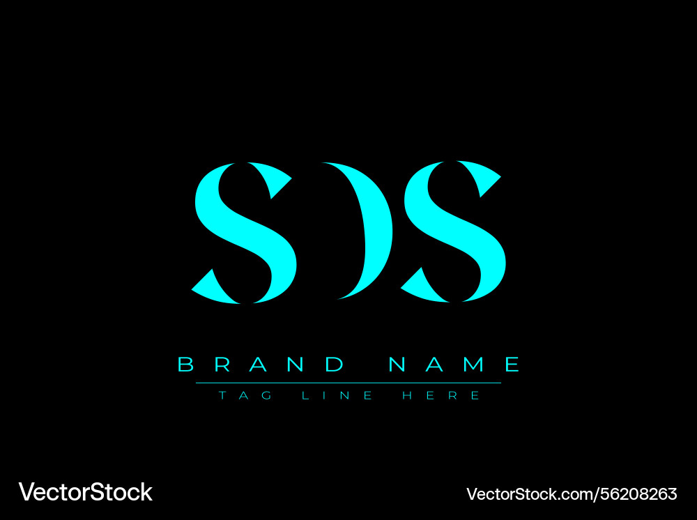 Sds abstract letter logo design Royalty Free Vector Image