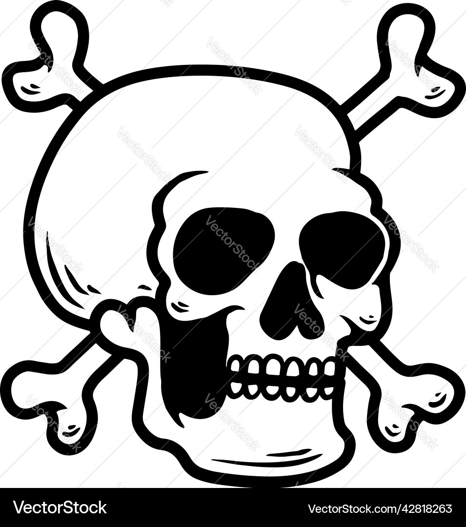 Skull and crossed bones in tattoo style design Vector Image