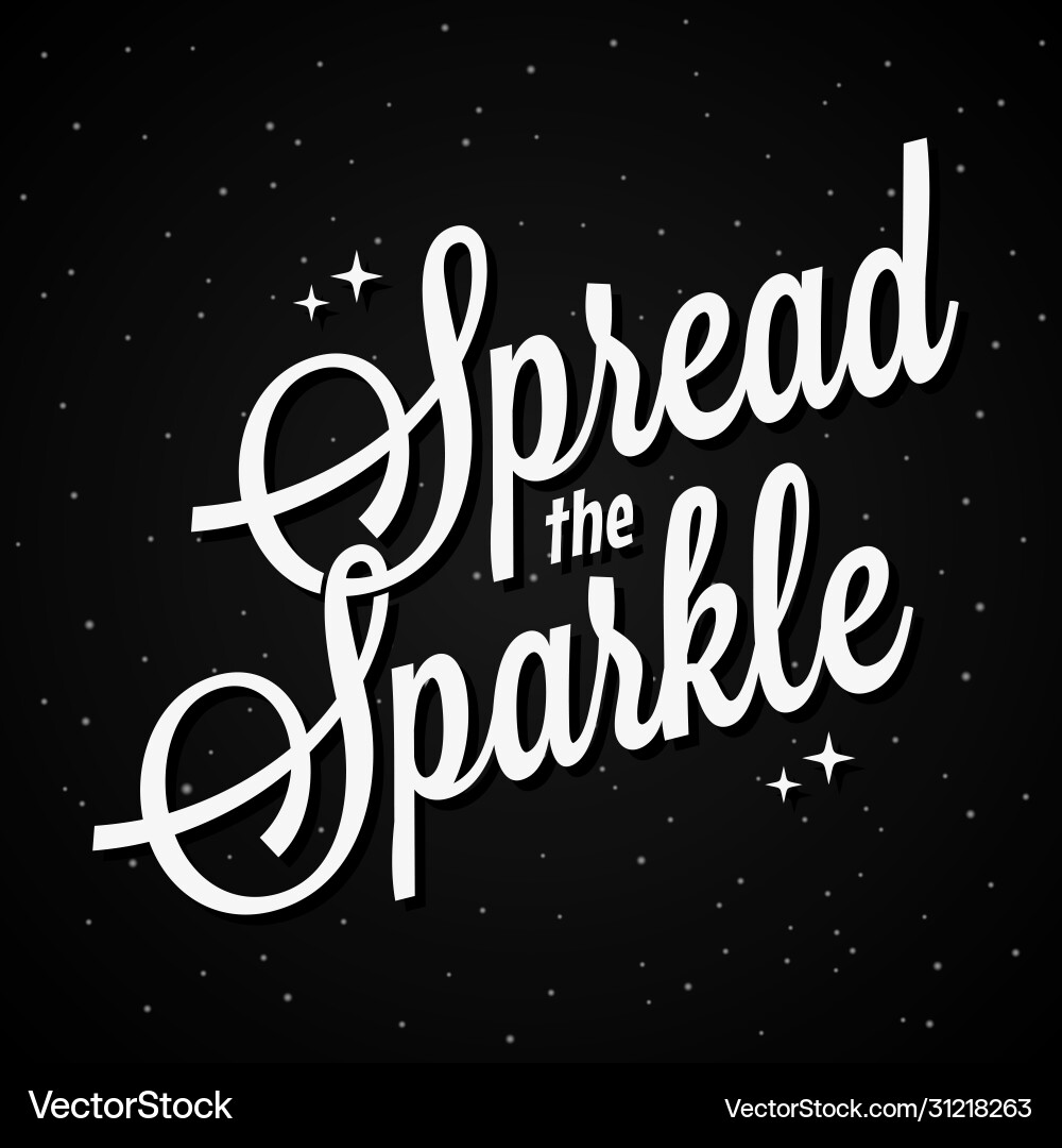 Spread sparkle lettering on dark background Vector Image