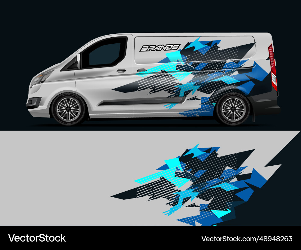 Van wrap design abstract geometric Royalty Free Vector Image