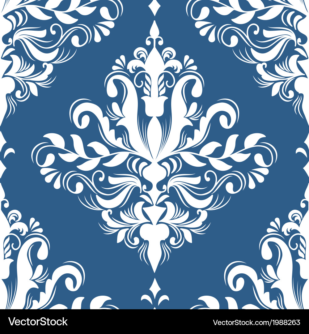Vintage Damask Pattern Royalty Free Vector Image