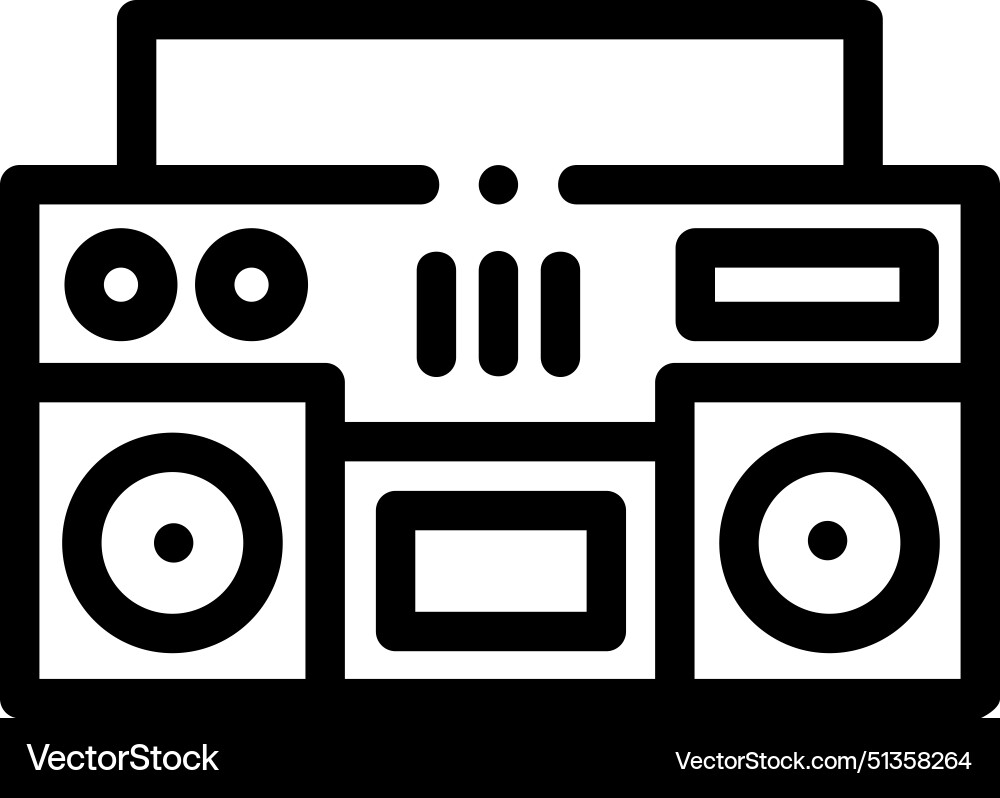 Audio system icon thin linear style design Vector Image