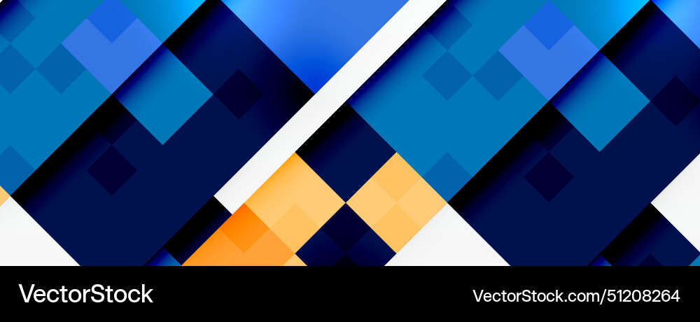 Blue and yellow abstract rectangles on white Vector Image