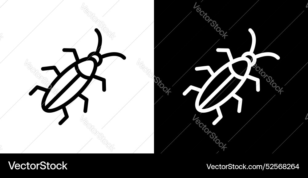 Cockroach icon set on white background Royalty Free Vector