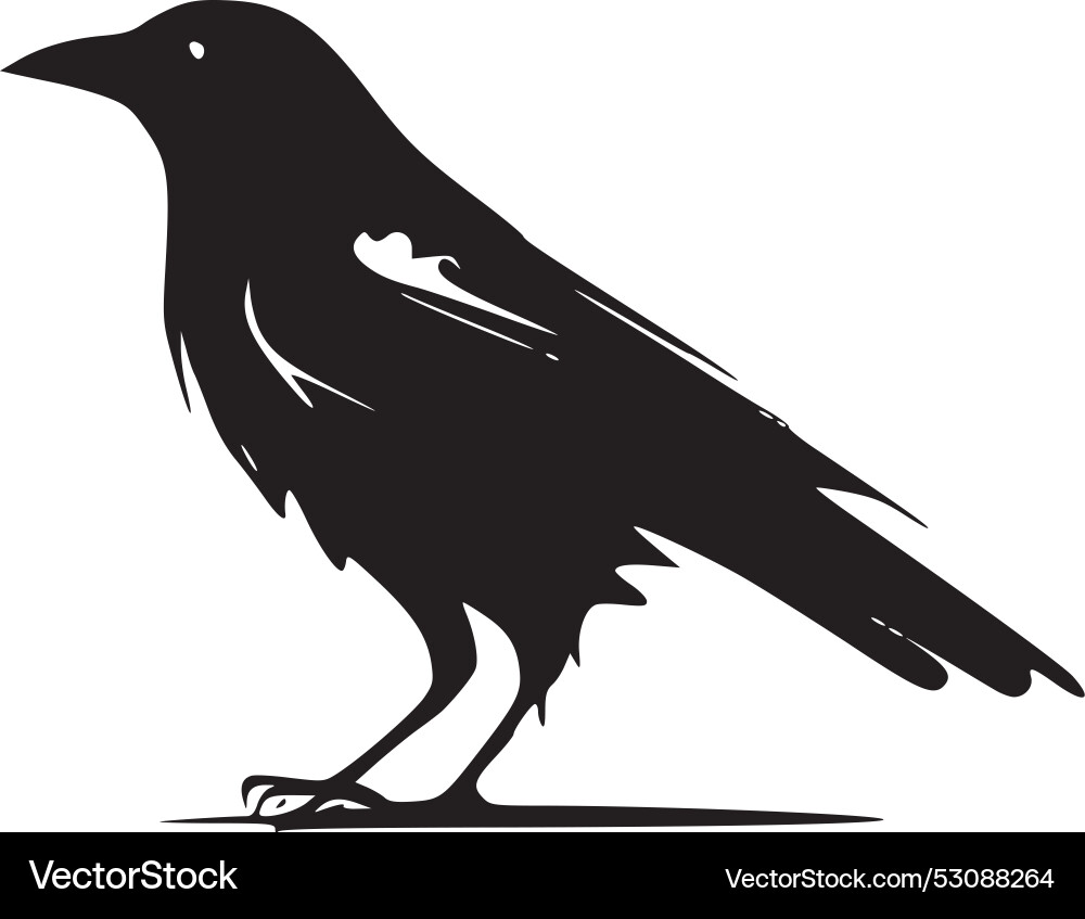 Crow - black and white isolated icon Royalty Free Vector