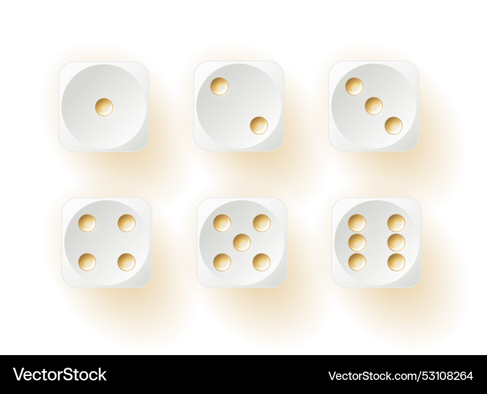 Dice collection game in realistic Royalty Free Vector Image